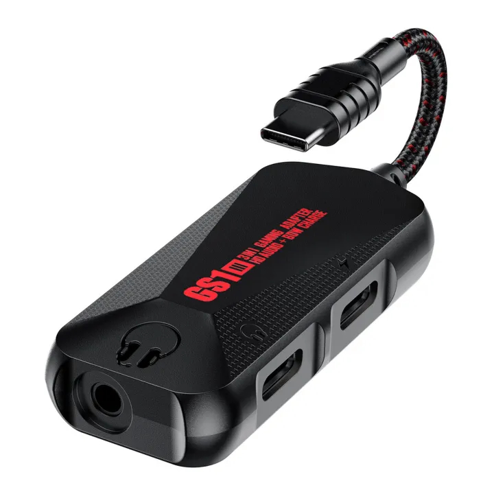 PLEXTONE GS1 Mark III Type C to AUX Audio 3 In 1 Splitter Gaming Charge ...