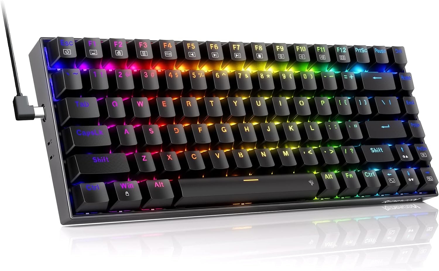 Redragon Phantom K629-RGB 75% Gaming Keyboard Red Switches 84 Keys in ...