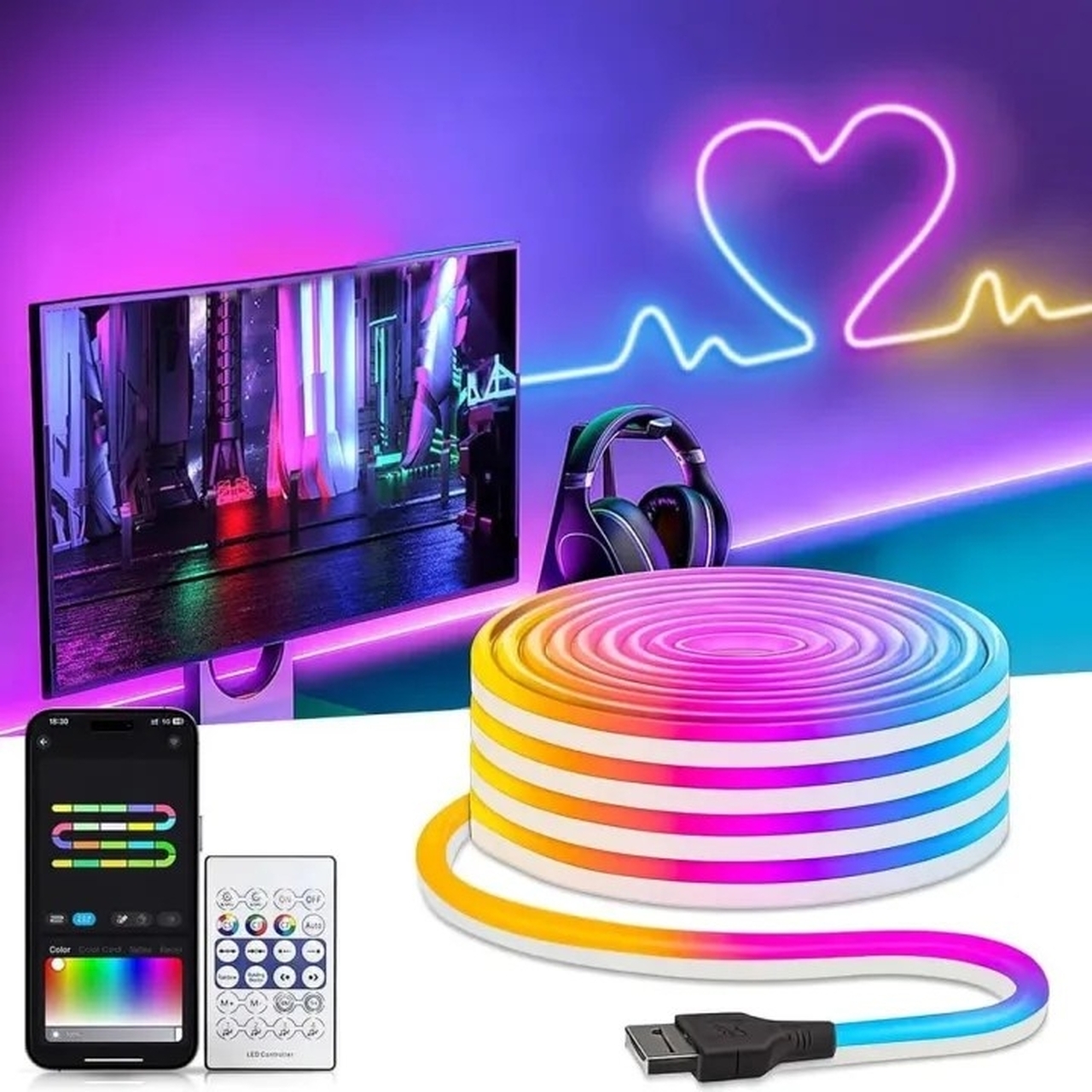 RGB Neon LED Strip Light in Nepal | SajiloShop